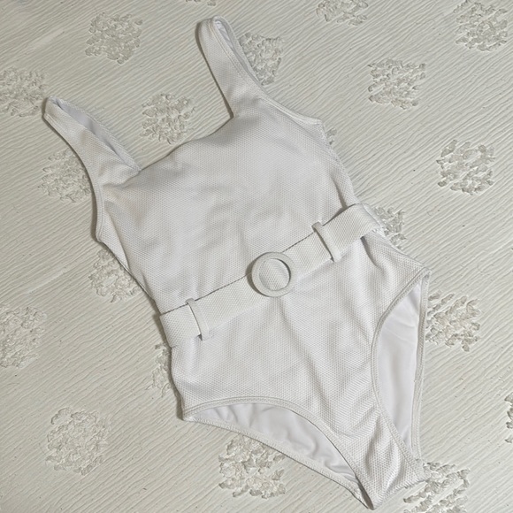 Primark | Swim | White Belt One Piece Swimsuit | Poshmark